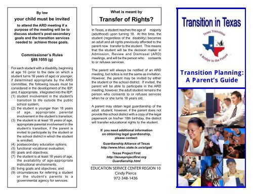 Transition Planning Brochure - Coppell Independent School District
