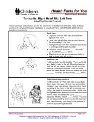 Torticollis Left Head Tilt/Right Turn - Children's Hospital of Wisconsin
