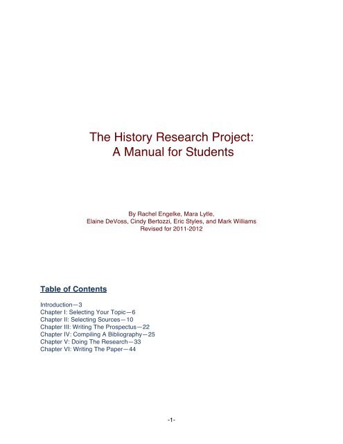 The History Research Project - The Loomis Chaffee School