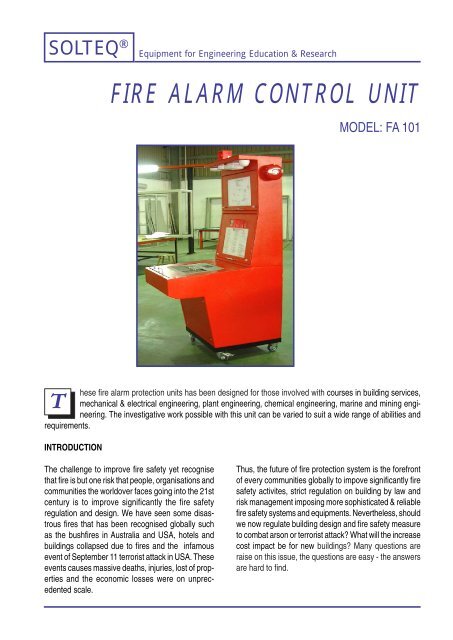 FIRE ALARM CONTROL UNIT - Solution Engineering