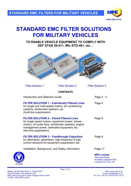 standard emc filter solutions for military vehicles - germania