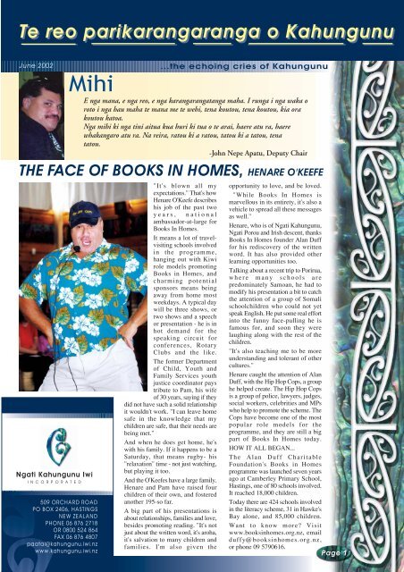 NKII 7842 Newsletter June.fh9 - NgÄ ti Kahungunu Iwi Incorporated