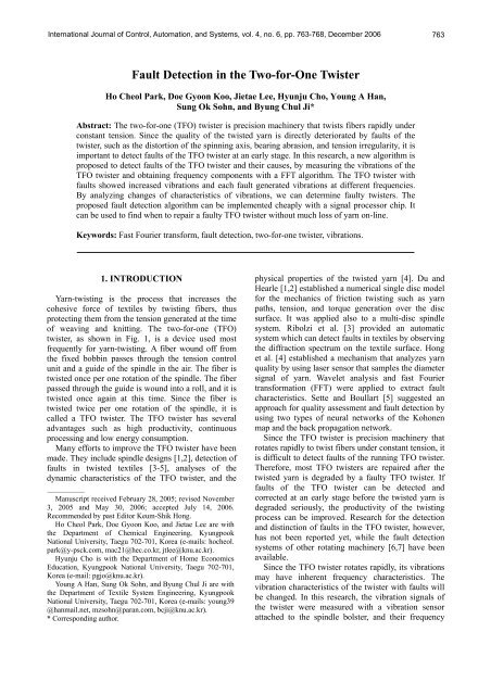 Fault Detection in the Two-for-One Twister - IJCAS