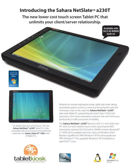 Introducing the Sahara NetSlate™ a230T - Camtech Systems Ltd