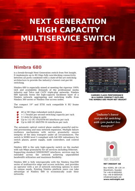 Nimbra 680 - TV-CONNECT