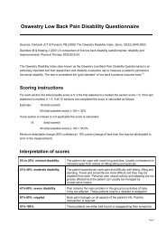 The Revised Oswestry Disability Index (for low back pain ... - ProSites