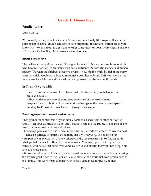 Grade 4, Theme Five