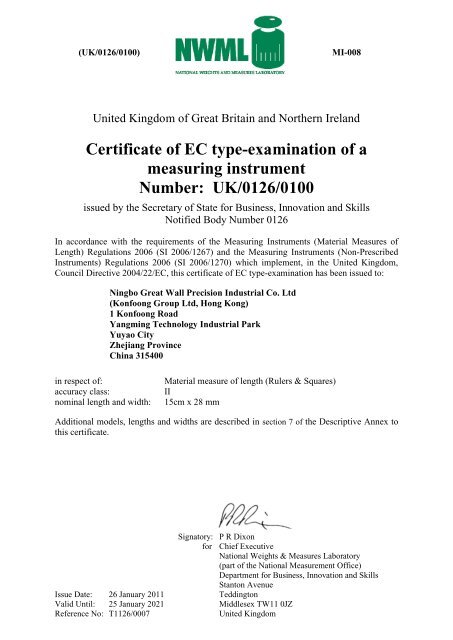 Certificate of EC type-examination of a measuring instrument - emetas