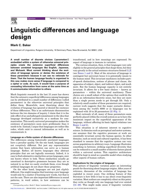 Linguistic differences and language design