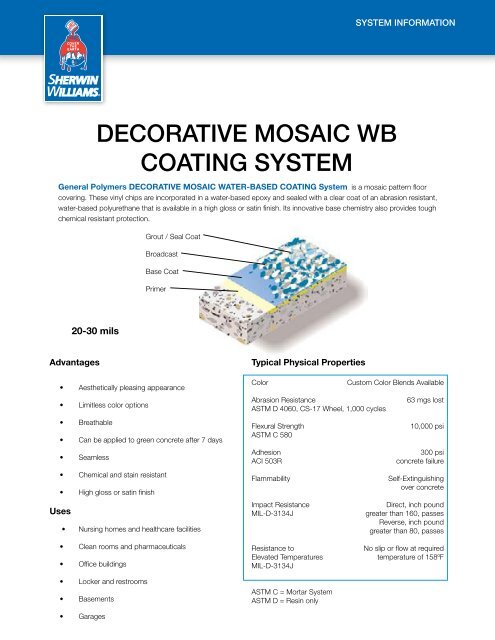 decorative mosaic wb coating system - Protective Coatings ...