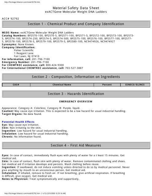 DNA ladders (exACTGene) - services