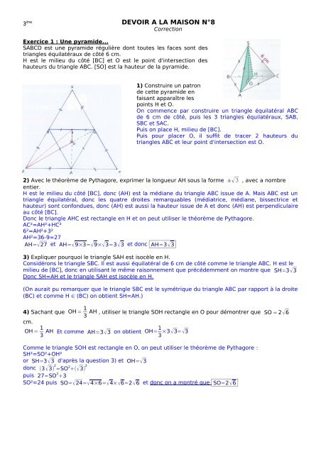 Devoir Maison De Math 4eme Pyramide | Ventana Blog