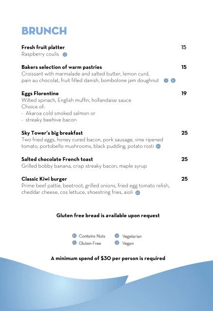 View the Brunch Menu - SKYCITY Auckland