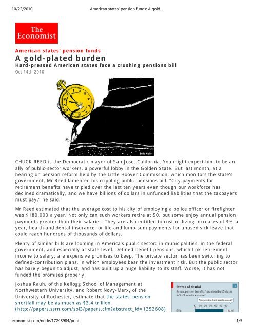 American states' pension funds: A gold-plated burden - Robert Novy ...