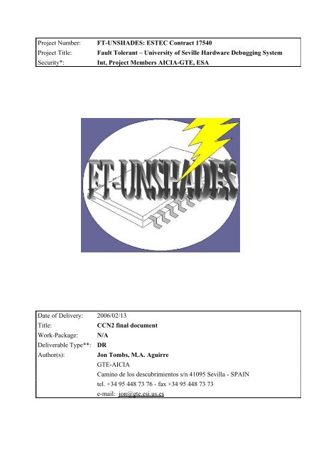FT-Unshades Experience - Microelectronics - ESA