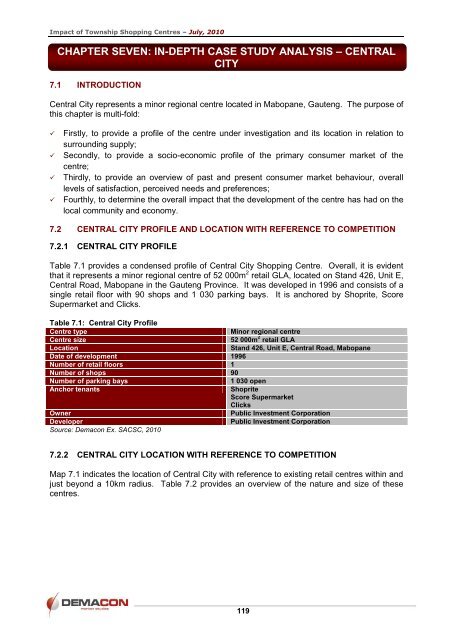 in-depth case study analysis â central city - Urban LandMark