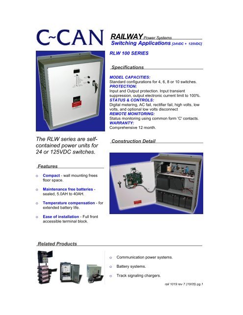 RLW109 RLW111 - C~Can Power Systems Inc