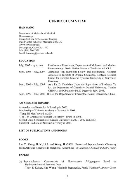 CURRICULUM VITAE - UCLA