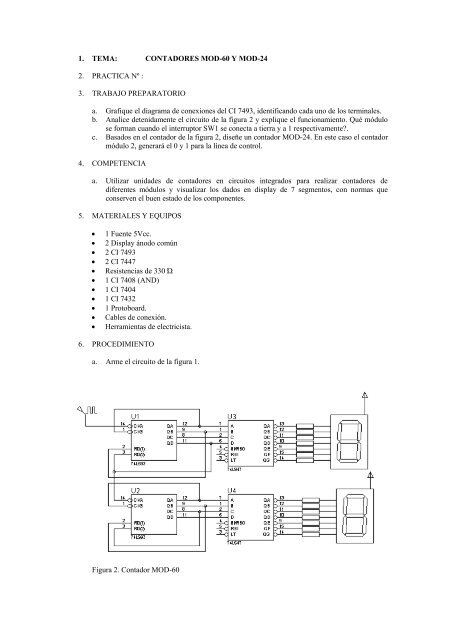 1. TEMA: CONTADORES MOD-60 Y MOD-24 2. PRACTICA NÂº : 3 ...