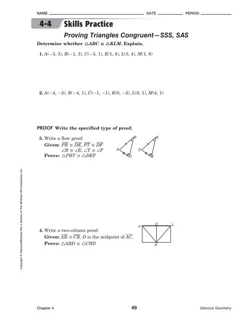 4-4 Skills Practice - Mrs. Foy's Classroom 4-4 Skills Practice - Mrs. Foy's Classroom