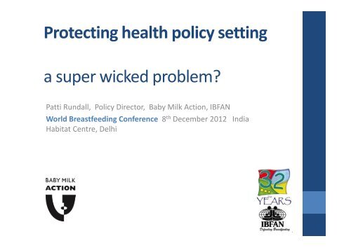 Protecting health policy setting a super wicked problem? - World ...