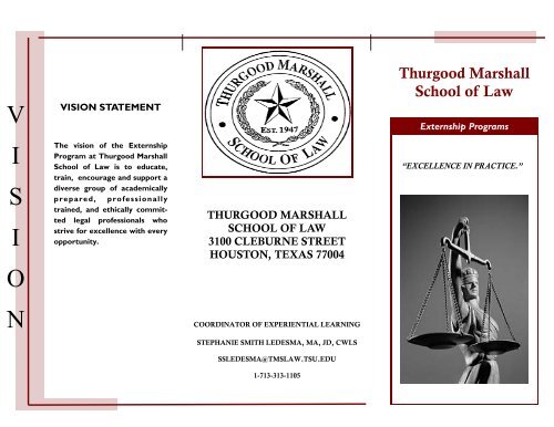 Externship Brochure - Thurgood Marshall School of Law