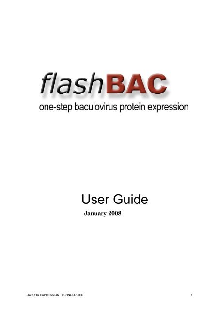 flashBAC Manual - Oxford Expression Technologies