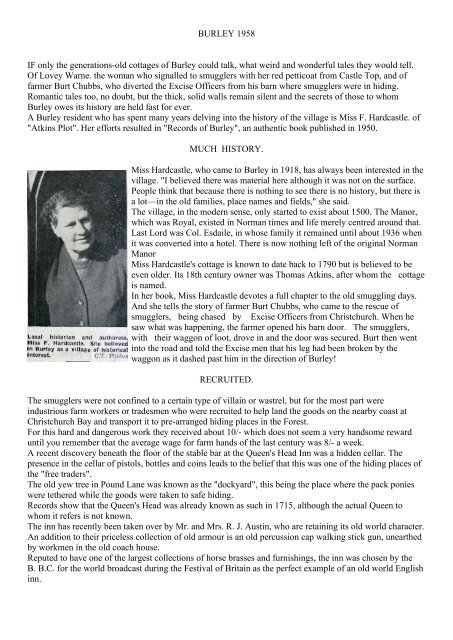 BURLEY 1958 IF only the generations-old ... - royhodges.co.uk