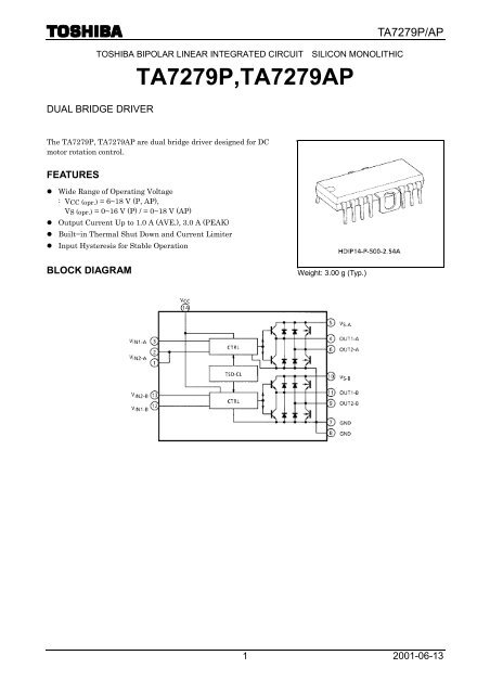 TA7279P,TA7279AP - Datasheet Catalog
