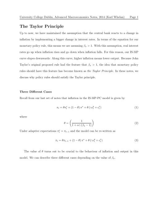 The Taylor Principle - Karl Whelan