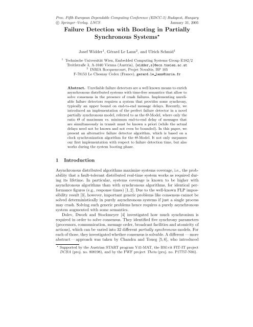 Failure Detection with Booting in Partially Synchronous Systems*