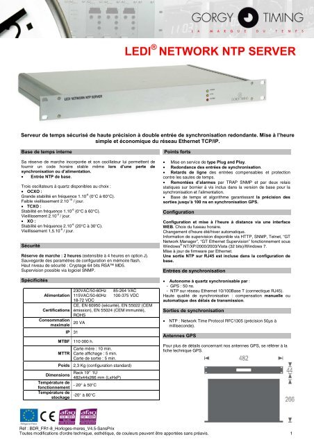 LEDI NETWORK NTP SERVER - Gorgy Timing