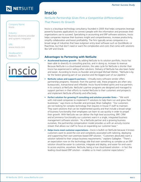 Inscio - NetSuite