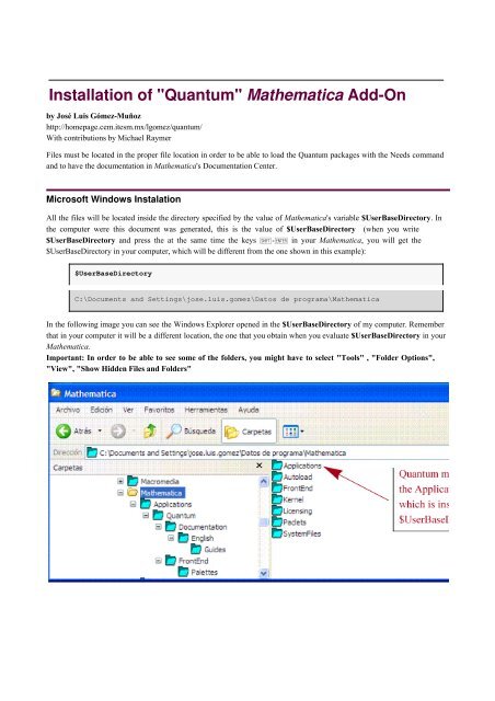 Installation of "Quantum" Mathematica Add-On