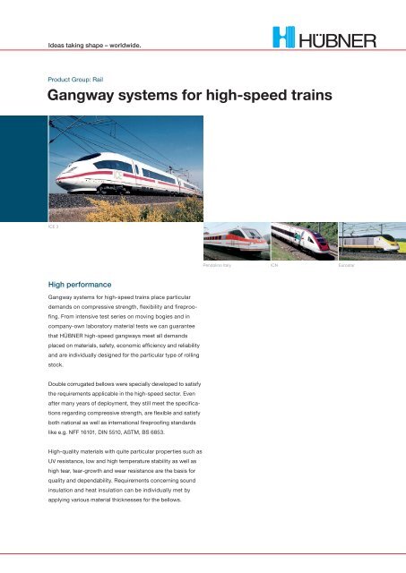 Gangway systems for high-speed trains