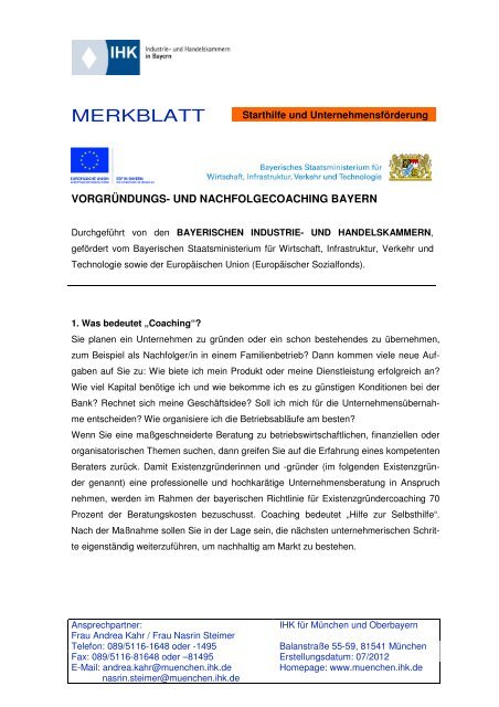 MERKBLATT - IHK fÃ¼r MÃ¼nchen und Oberbayern