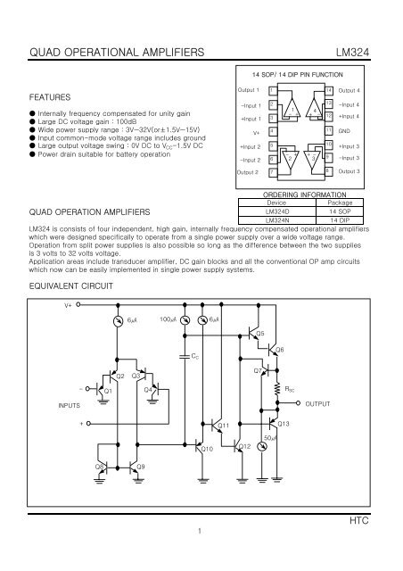 QUAD OPERATIONAL AMPLIFIERS LM324