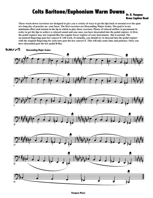Euphonium Finger Chart Range/Harmonic Series – The Composer's Guide