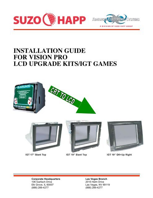 installation guide for vision pro lcd upgrade kits/igt games