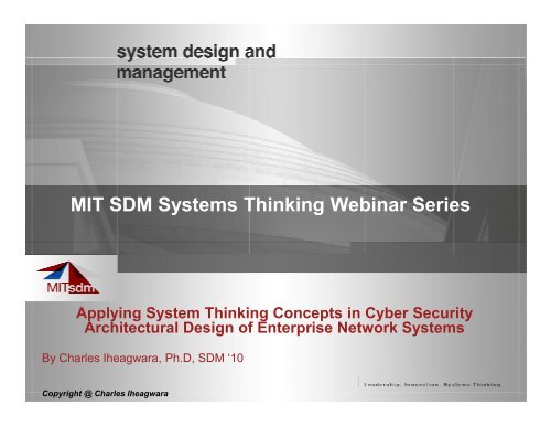 Download the presentation slides - MIT SDM