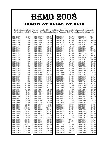 Price List - All Aboard Modellbahn