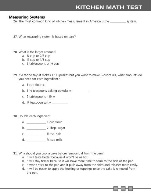 1182 Kitchen Math Test indd Learning Zone Express