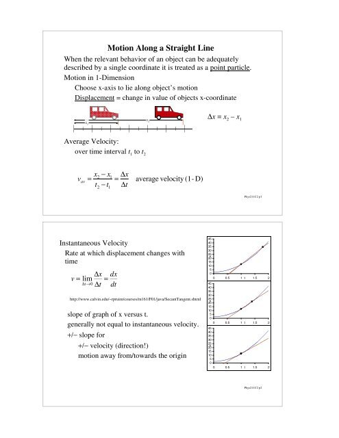 Motion Along a Straight Line