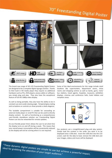70â Freestanding Digital Poster - Inurface Media
