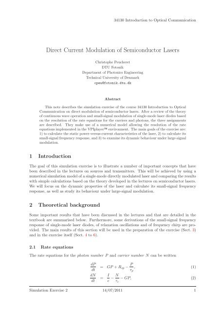 Direct Current Modulation of Semiconductor Lasers