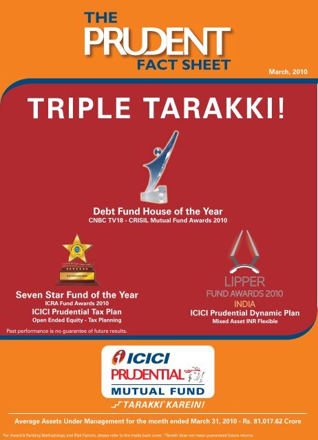 Fund Fact Sheet for Mar - Prudential ICICI Asset Management