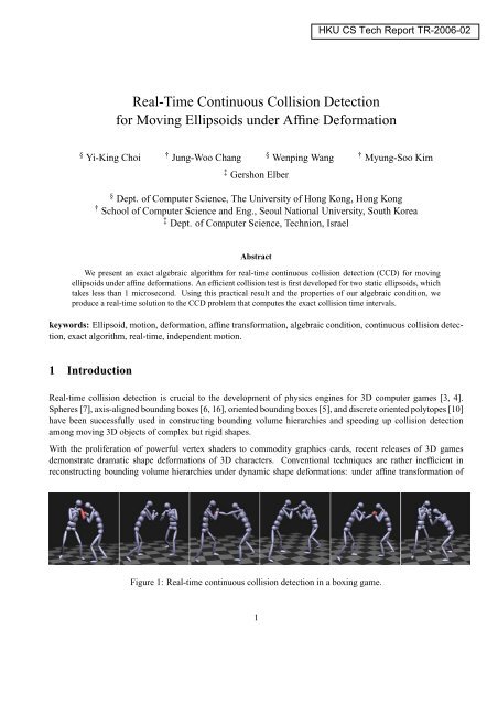 Real Time Continuous Collision Detection For Moving Ellipsoids 7201