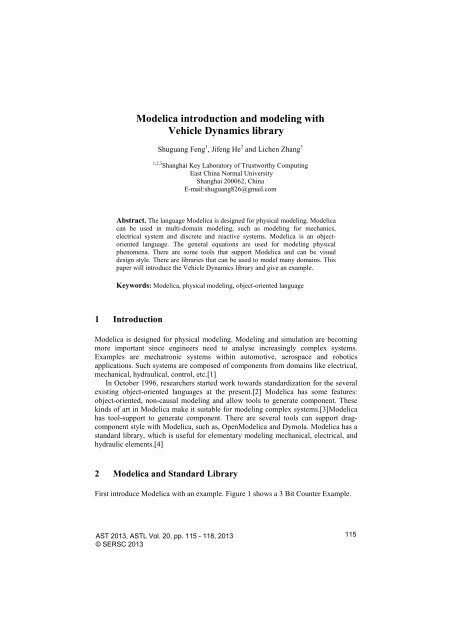 Modelica introduction and modeling with Vehicle Dynamics library