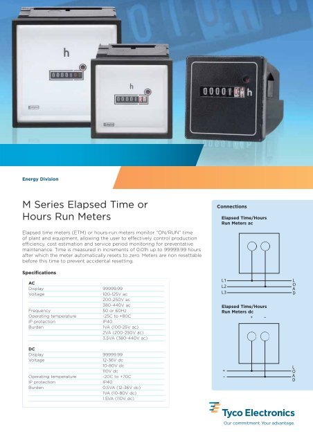 M Series Elapsed Time or Hours Run Meters - Crompton Instruments