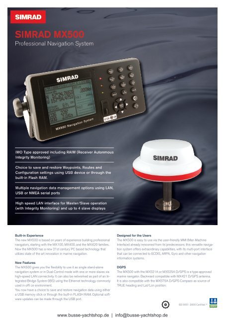SIMRAD MX500 - Busse Yachtshop - wheelmark